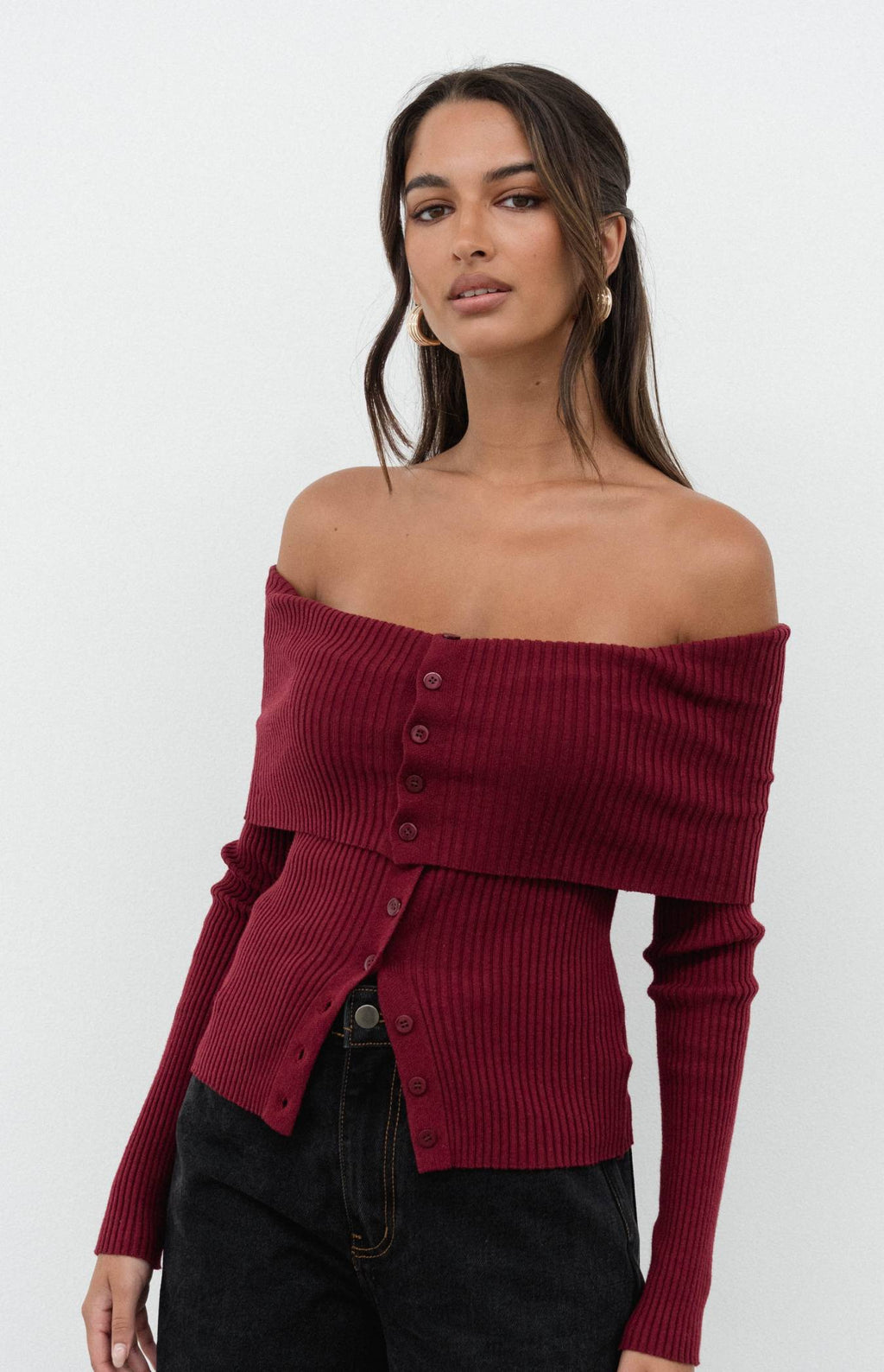 Sahara Long Sleeve Top - Wine – SIMARA BOUTIQUE